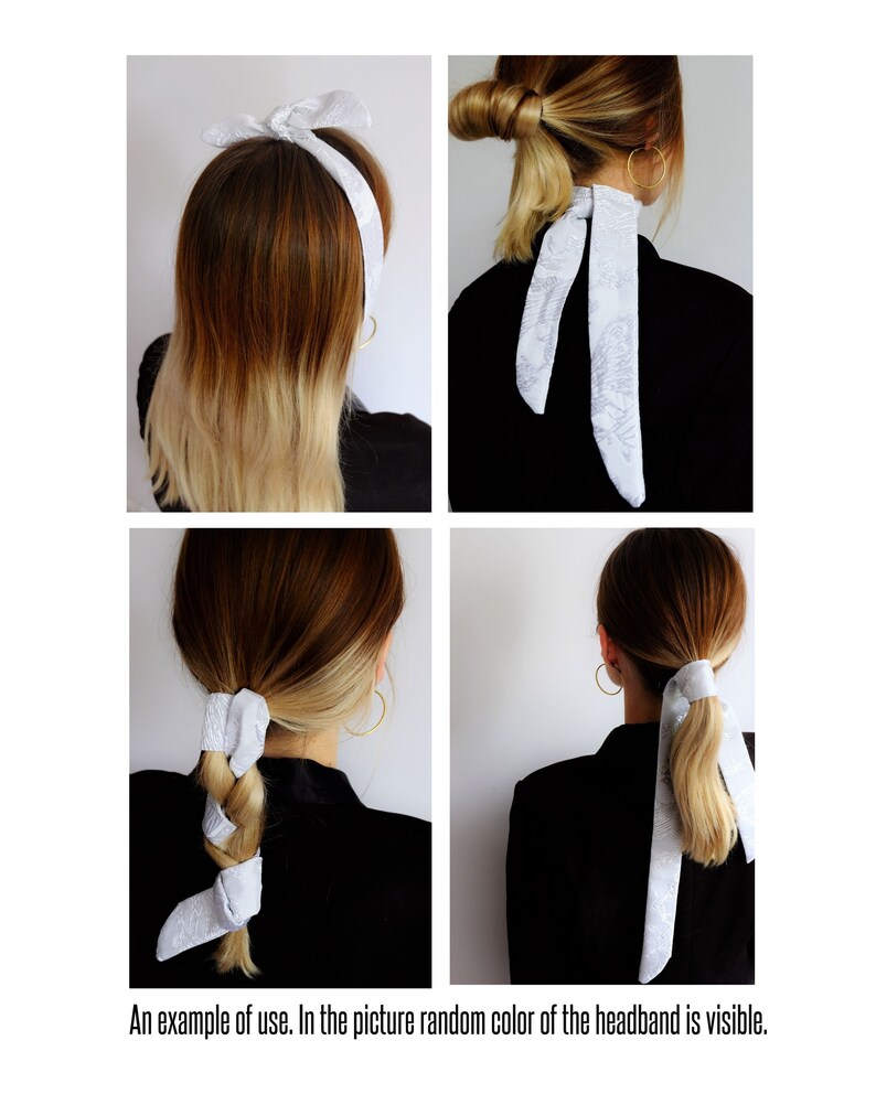 White Floral Headband, Floral Hair Ribbon, Zero Waste Recycled Headband ...