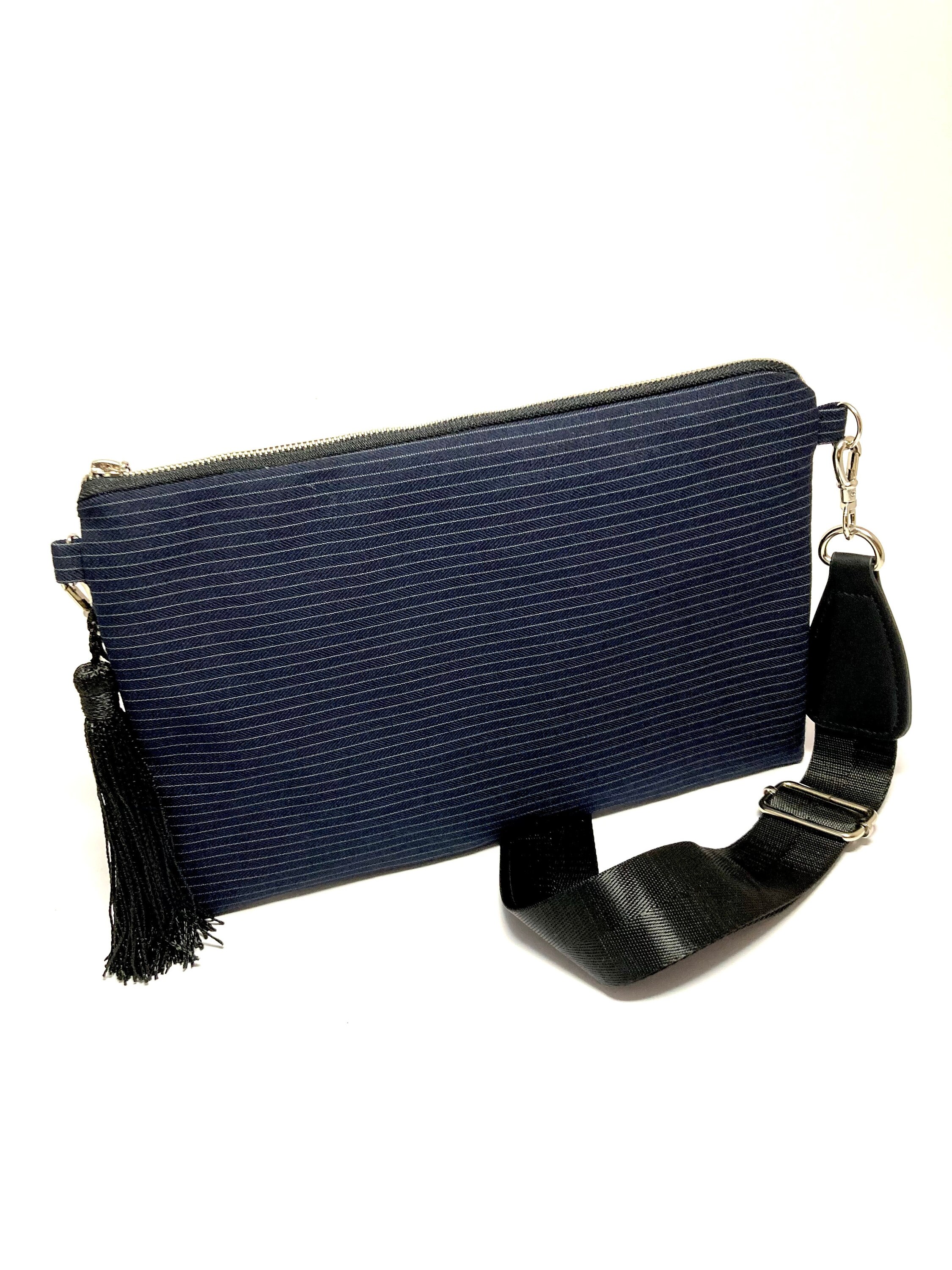 Navy Bag With Tassel Unique Messenger Bag Zero Waste - Etsy