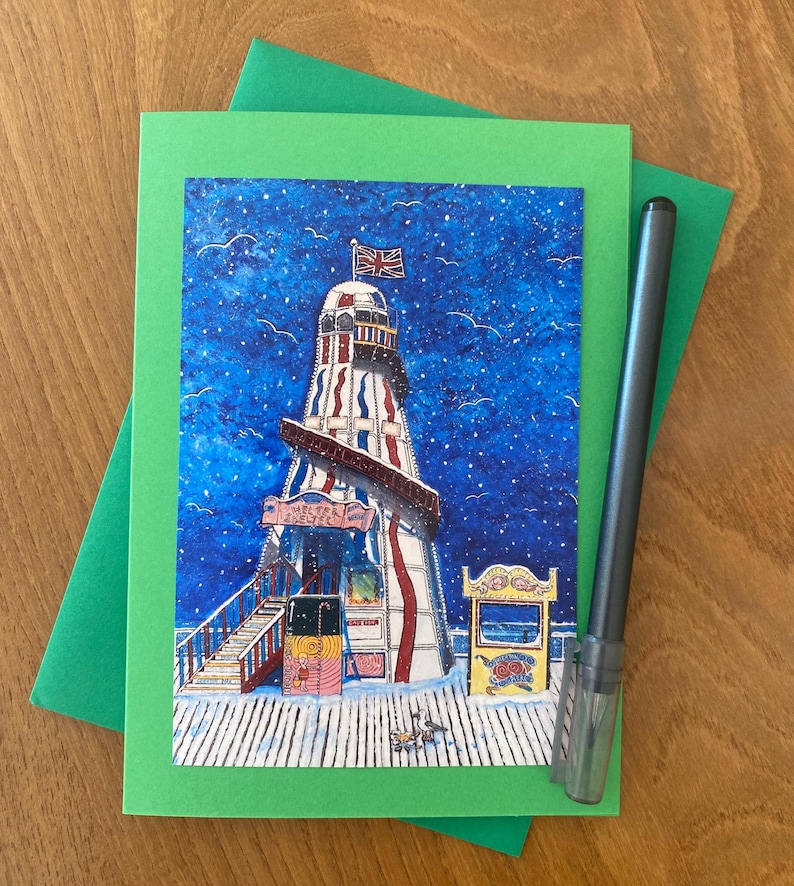 Helter Skelter, Brighton Pier, Sussex, Greetings Card, Christmas Card ...