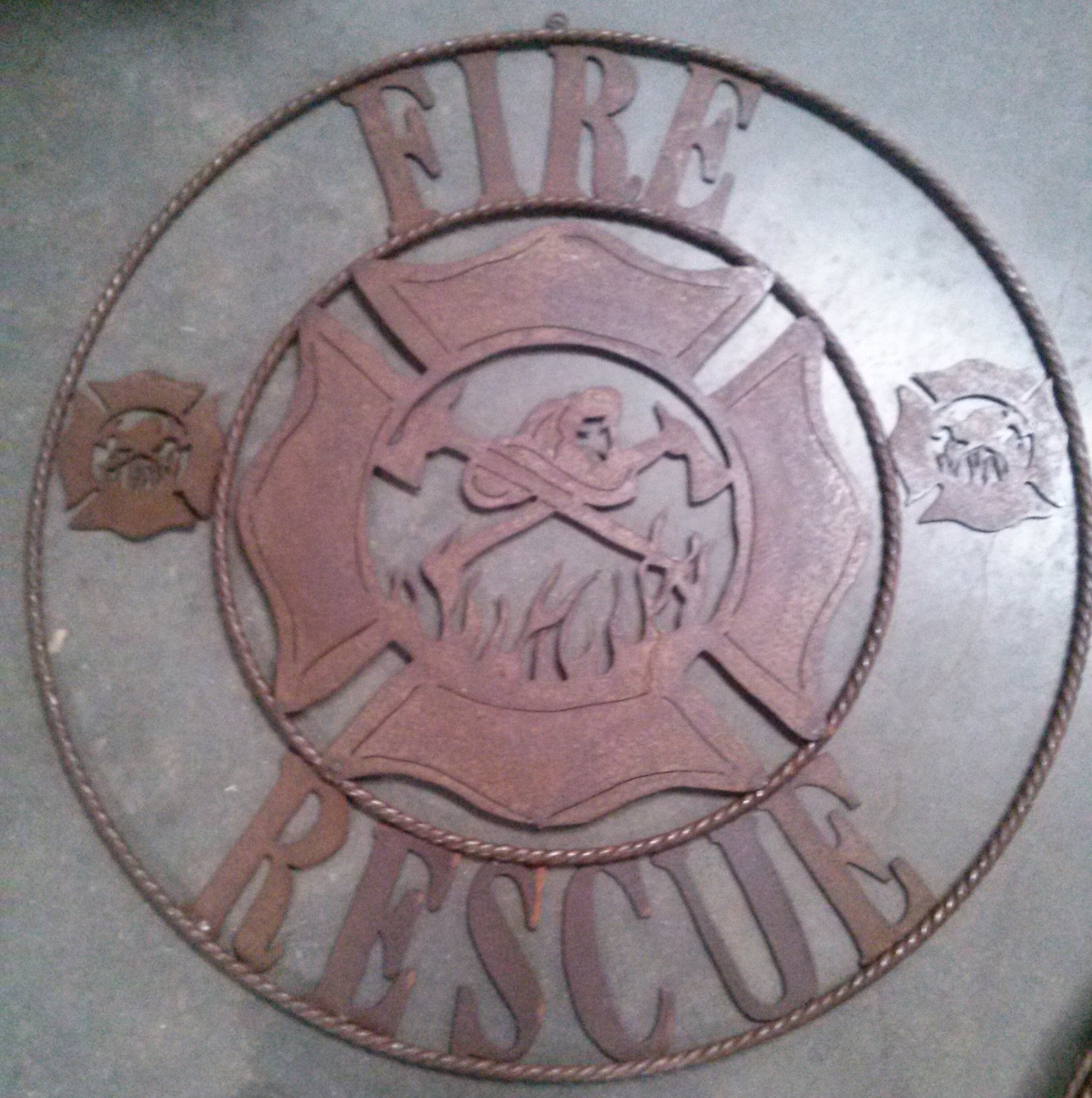 Fire Rescue Metal Sign Maltese First Responder Fire Dept Department EMT ...