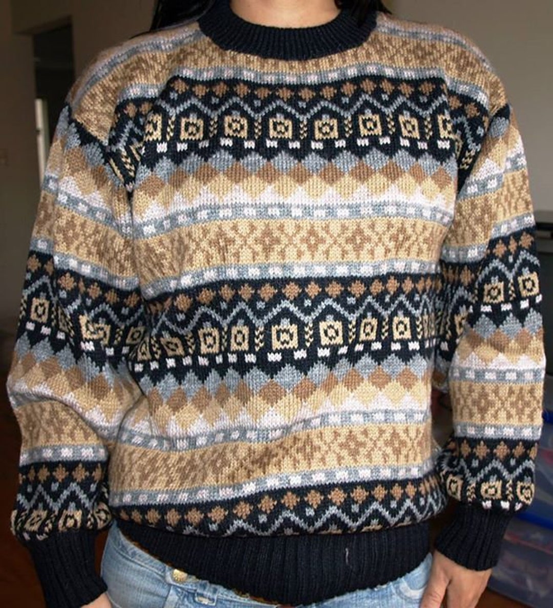 Alpaca Crew Neck Sweater Inca Pattern - SW066 (handmade in Peru) - Etsy