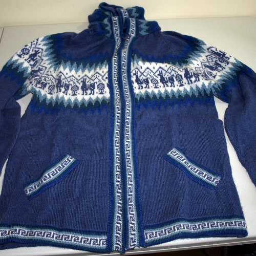 Alpaca Crew Neck Sweater Inca Pattern SW078 made in Peru - Etsy