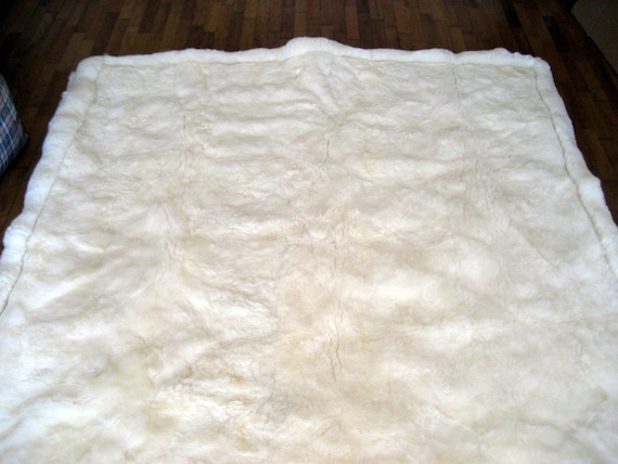 Baby Alpaca Fur Rug White Plain Design. Handmade in Peru. - Etsy