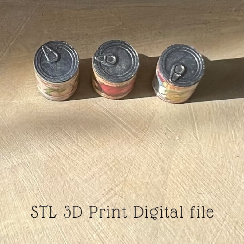 3D Print File Dollhouse Miniature Tin Canned Foods STL Digital Download ...