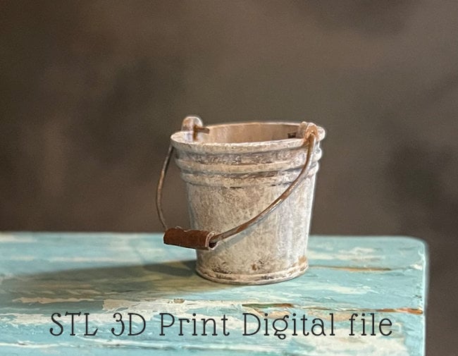 3D Print File Dollhouse Miniature Bucket STL Digital Download - Etsy
