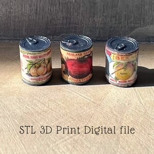3D Print File Dollhouse Miniature Tin Canned Foods STL Digital Download ...