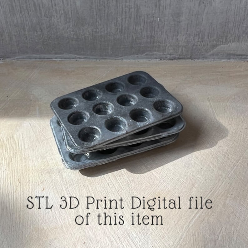 3D Print File Dollhouse Miniature Muffin Baking Tray STL Digital ...