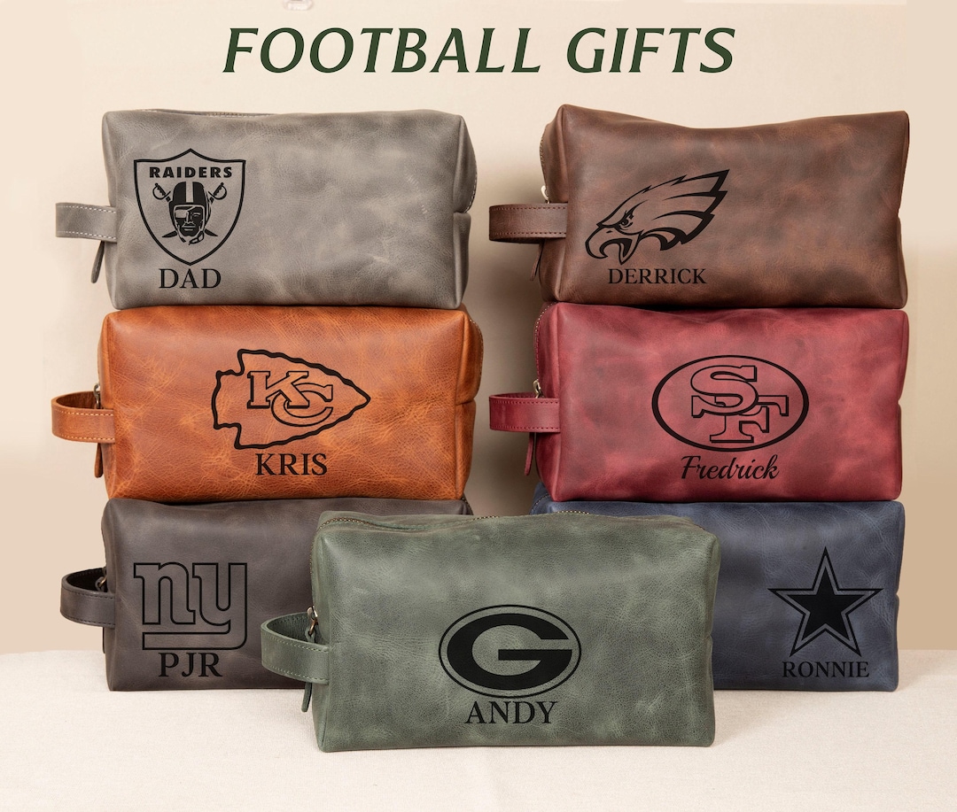Personalized Leather Toiletry Bag for Football Players, Football ...