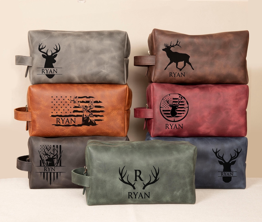 Personalized Name Deer Hunting Toiletry Bag Gift Mens, Custom Initials ...