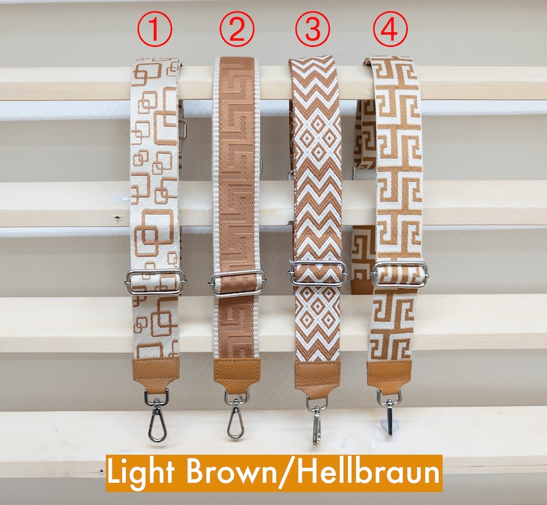 Brown Leather Crossbody Bag Strap With Silver Hardware, Adjustable ...