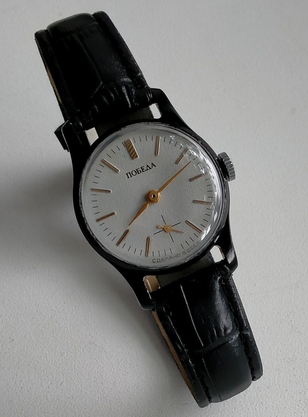 Pobeda ZIM 2602. Black Case. Vintage Original Soviet Mechanical Small ...