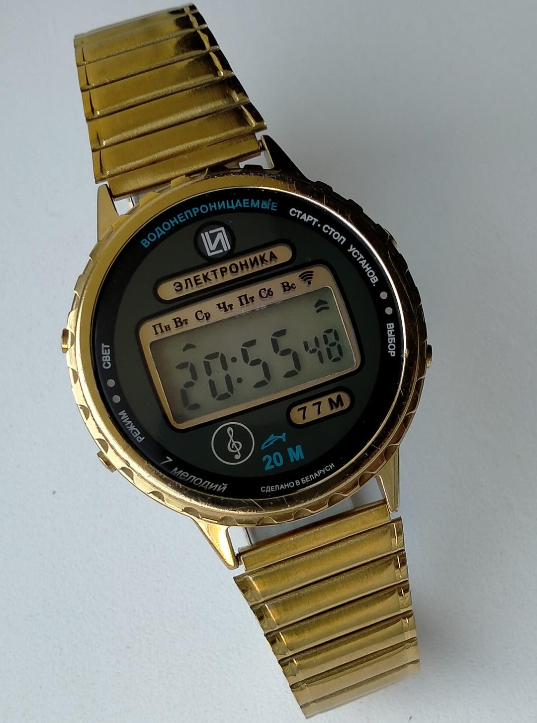 Elektronika 77M Melody Alarm Chronograph. Rare Model. Water Resistant ...