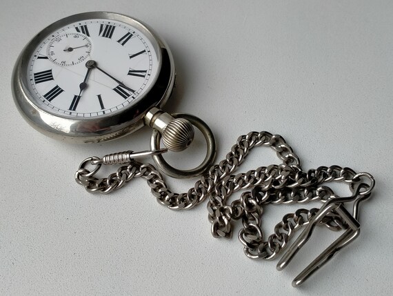 Billodes (Zenith) Pocket Watch with Chain. Enamel Dia… - Gem