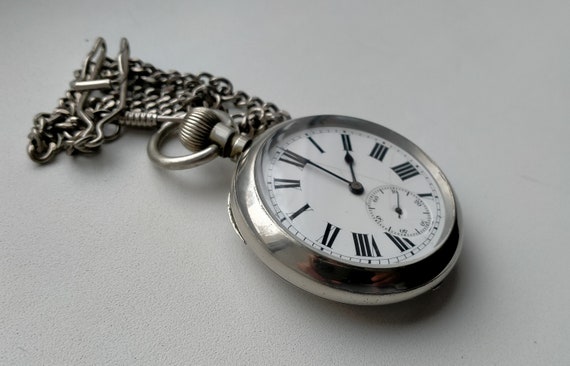 Billodes (Zenith) Pocket Watch with Chain. Enamel Dia… - Gem