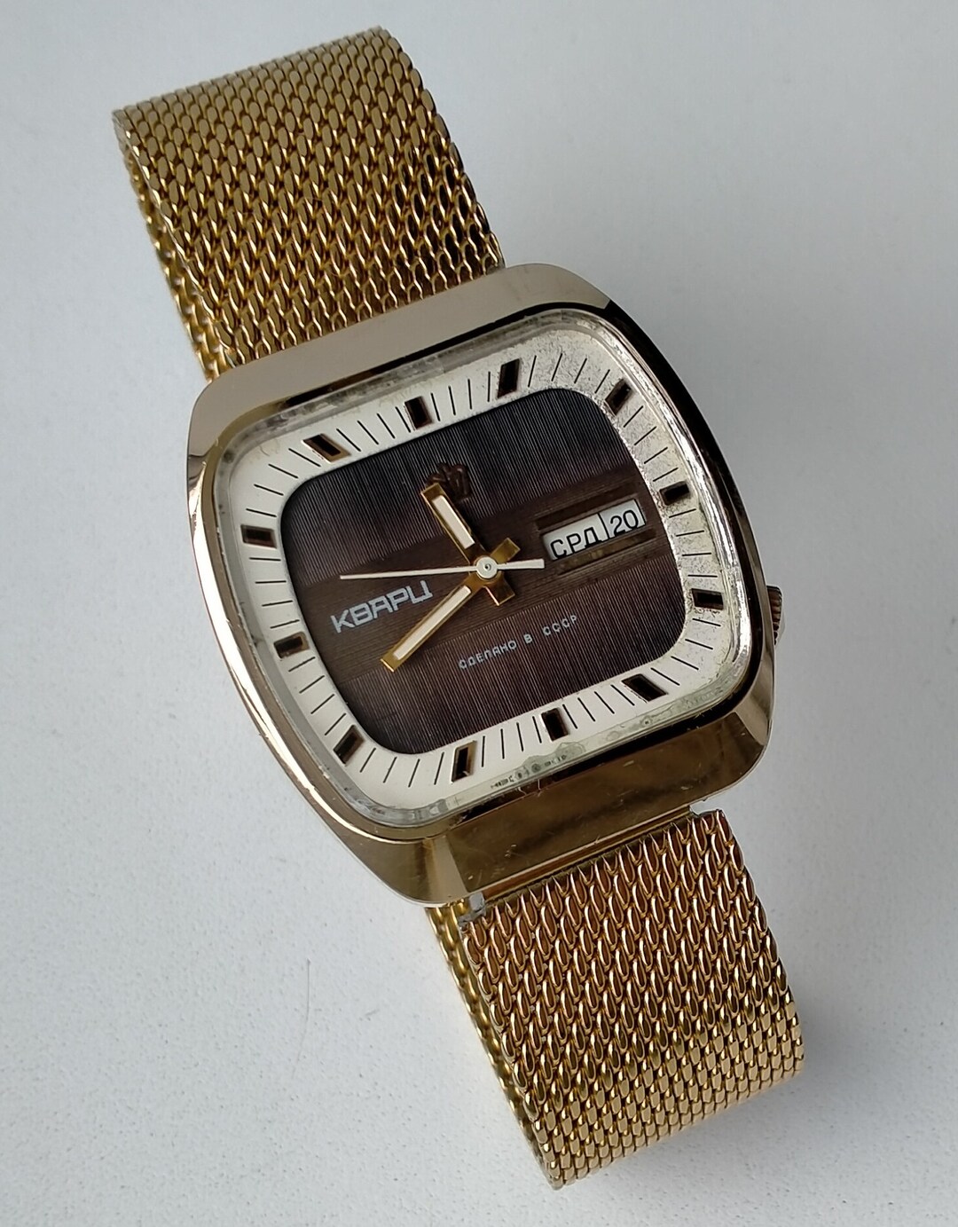 Poljot Quartz 3050. Gold Plated AU10. Vintage Original Soviet Electron ...