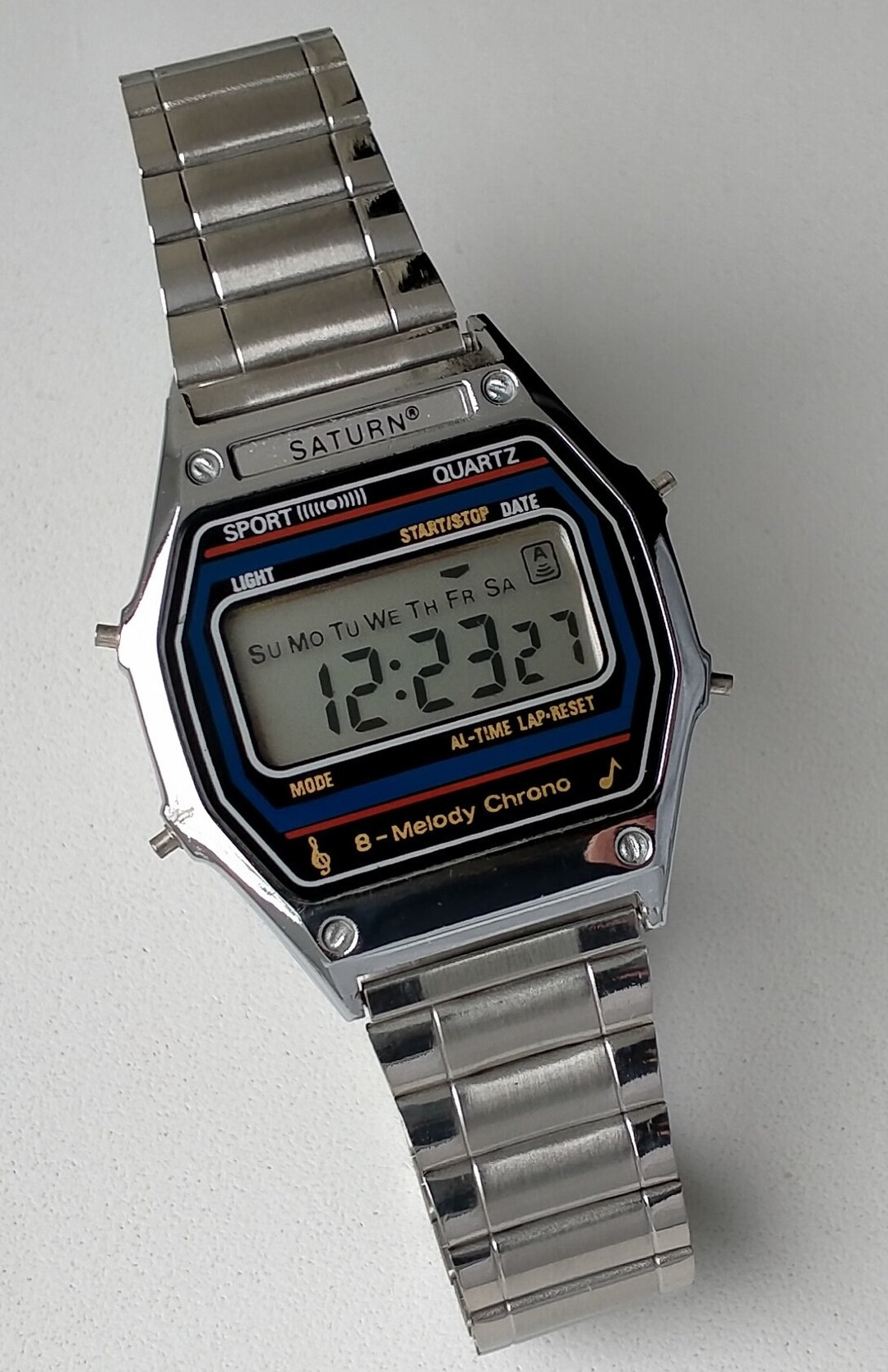 Saturn K607DM Chronograph Melody Alarm. Vintage Original Digital Early ...