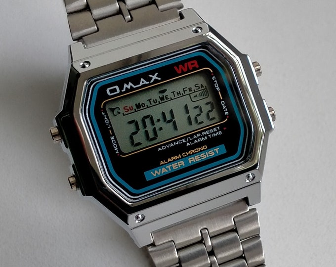 NOS OMAX WR M3-B Alarm Chronograph. Waterproof. Original Vintage Digital Watch. 1990s - Etsy