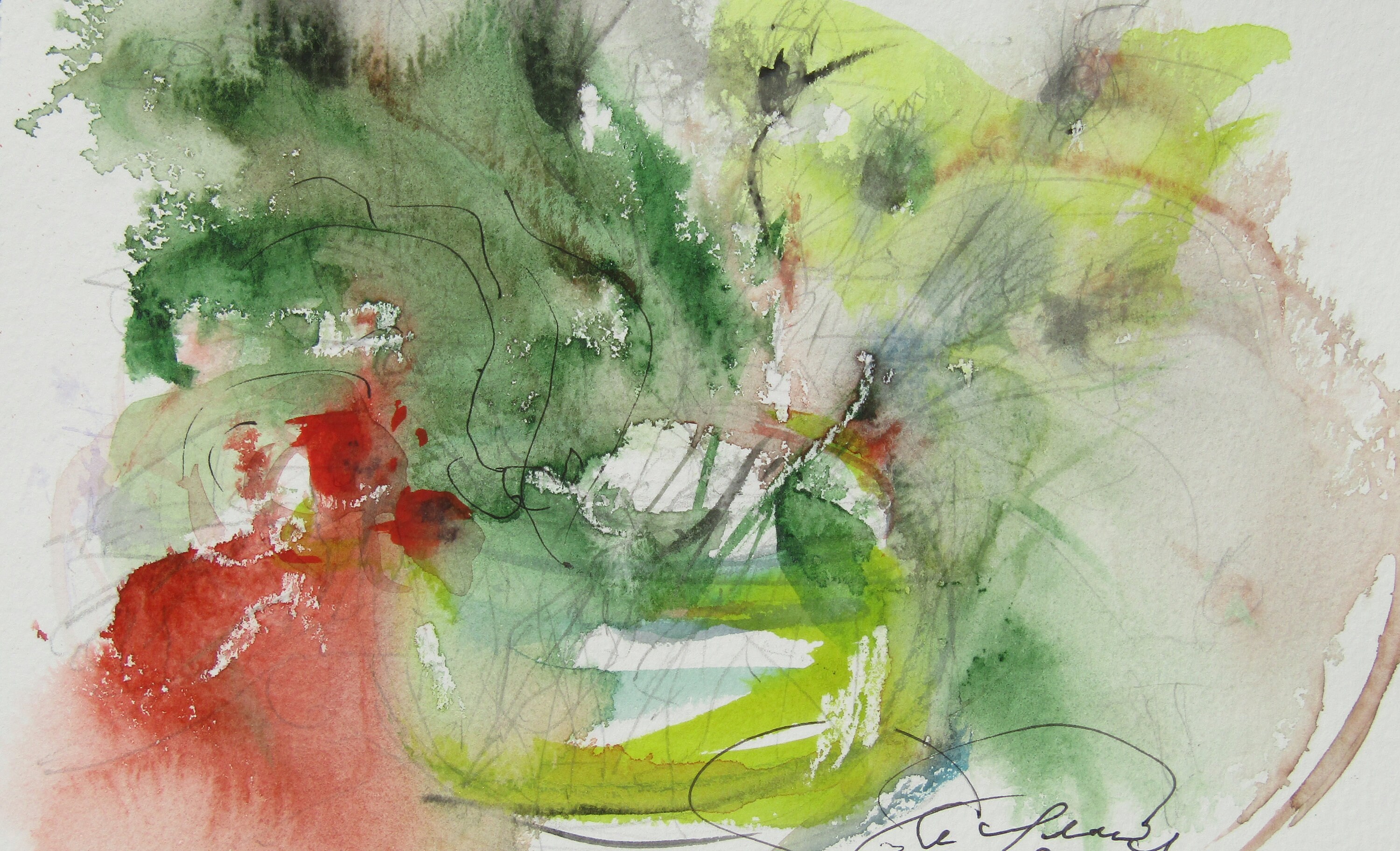 An ORIGINAL Semi-abstract Watercolour Painting Nature Gift Present ...