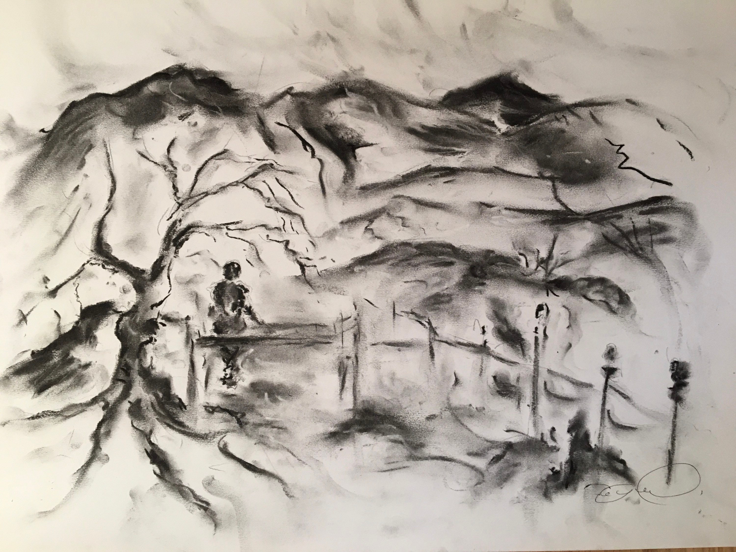 An A3 Size Charcoal Drawing Will Fit Into Standard A3 Frame Free Uk 
