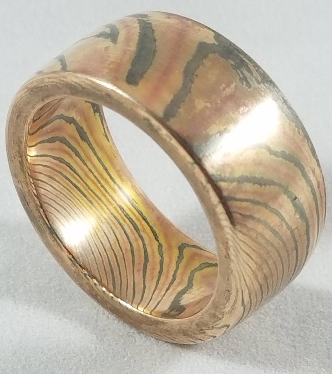 Mokume Gane Ring木目金Japanese Metal Work RingOld Word | Etsy