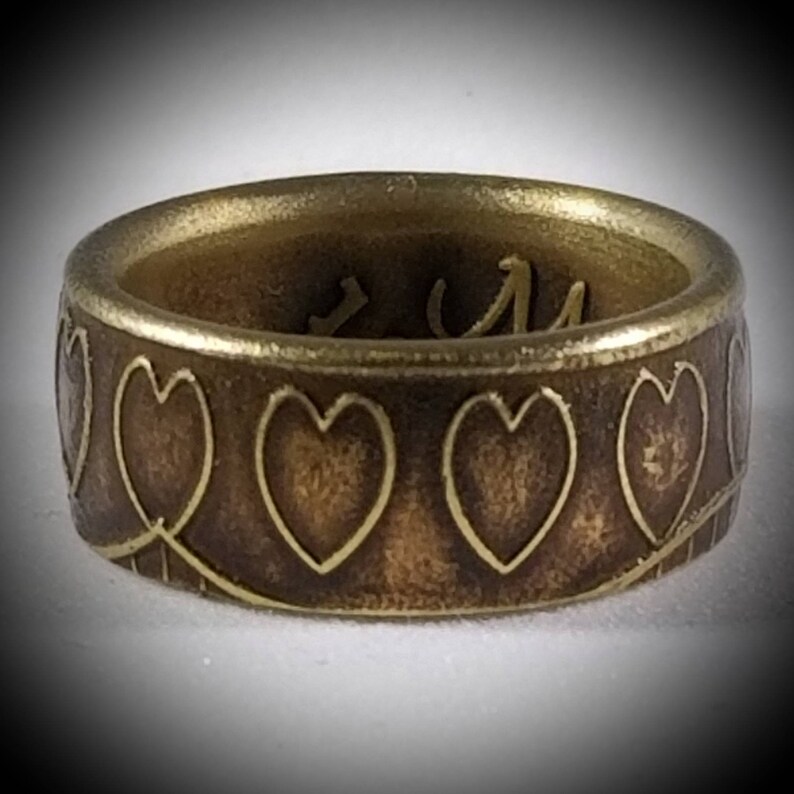 Heart Coin Bronze Coin Ring - Etsy