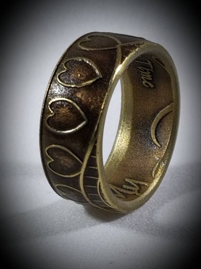 Heart Coin Bronze Coin Ring - Etsy