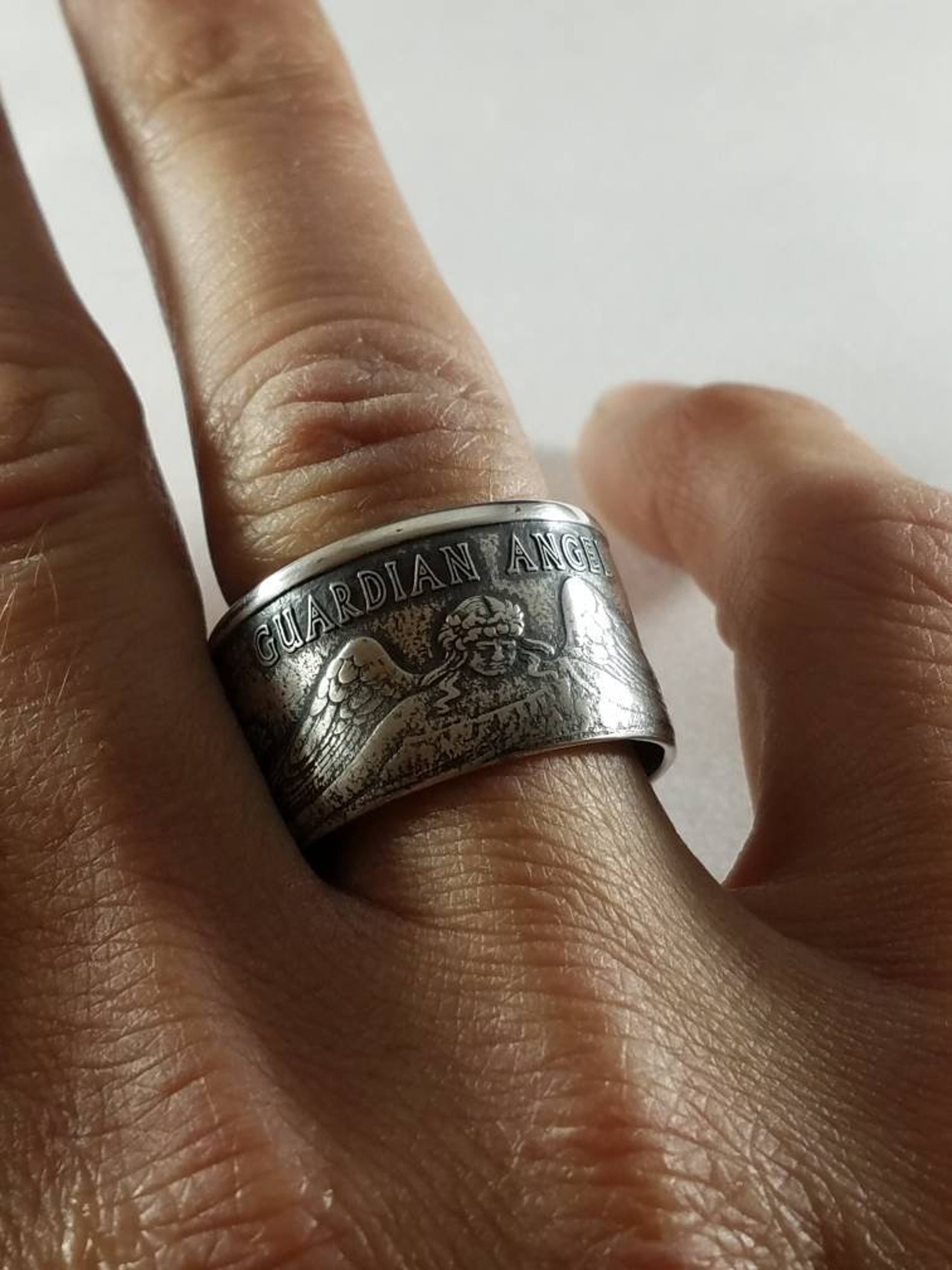 Guardian Angel Ring*peace Doves Ring*christian Ring*protection Ring ...