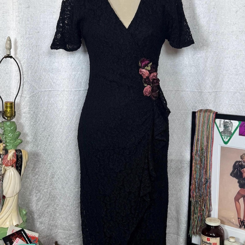 Black Lace Funeral Dress - Etsy