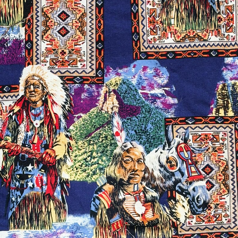 BTY Vintage 90s Cotton Fabric Quilt Craft Sew Junk Journal Mixed Media ...