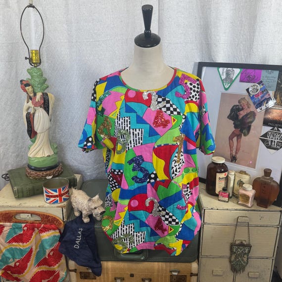 Vintage & Retro Sz Vibrant Pop Art Graphic All Over P… - Gem