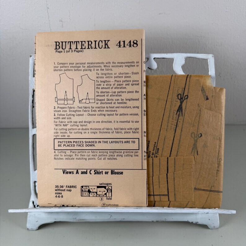 50s 60s Uncut Butterick Costumes Pattern #4148 Size 4 Chest 23 Shirt ...