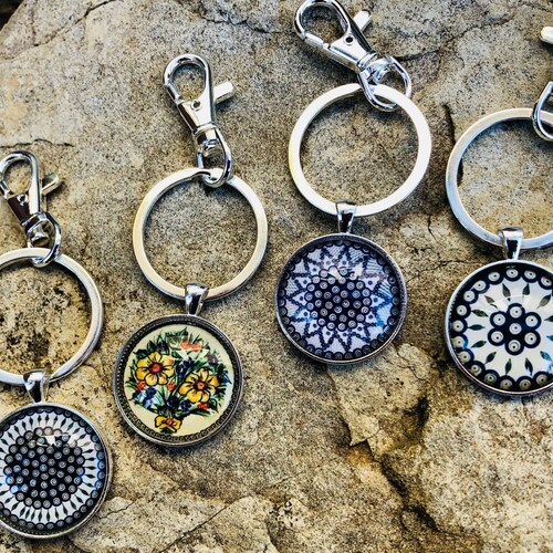 Polish Pottery Key Ring Polish Pottery Gift Key Ring With - Etsy