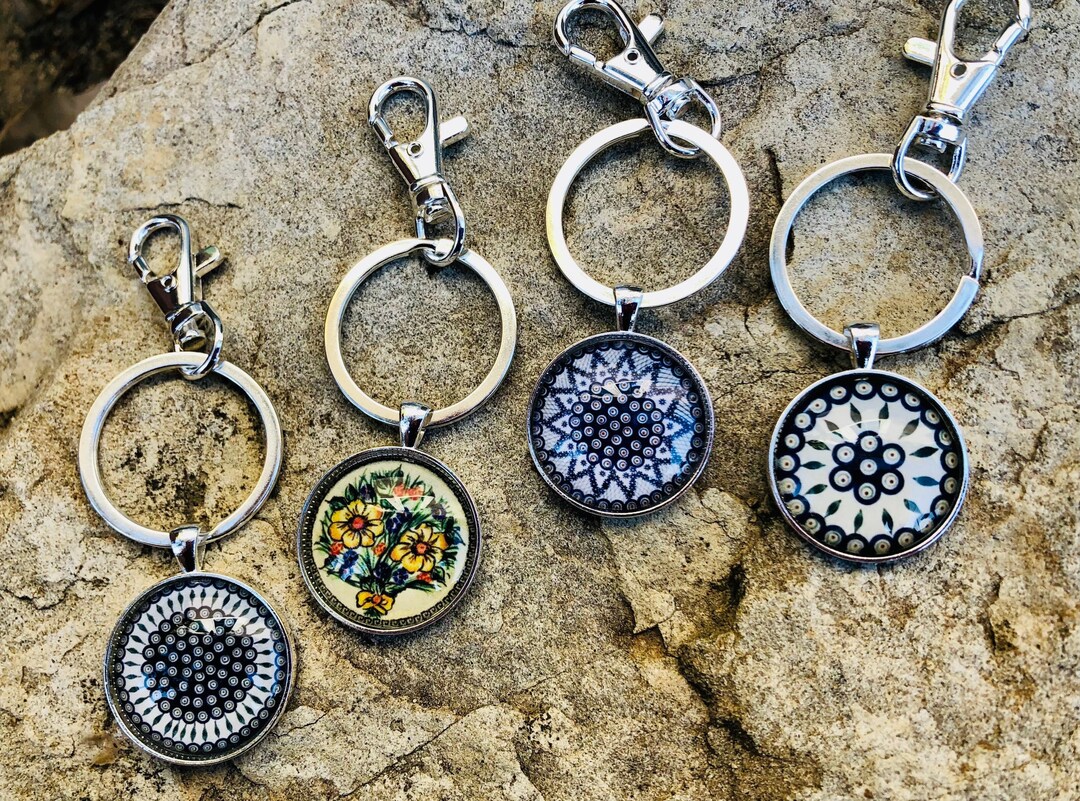 Polish Pottery Key Ring Polish Pottery Gift Key Ring With - Etsy