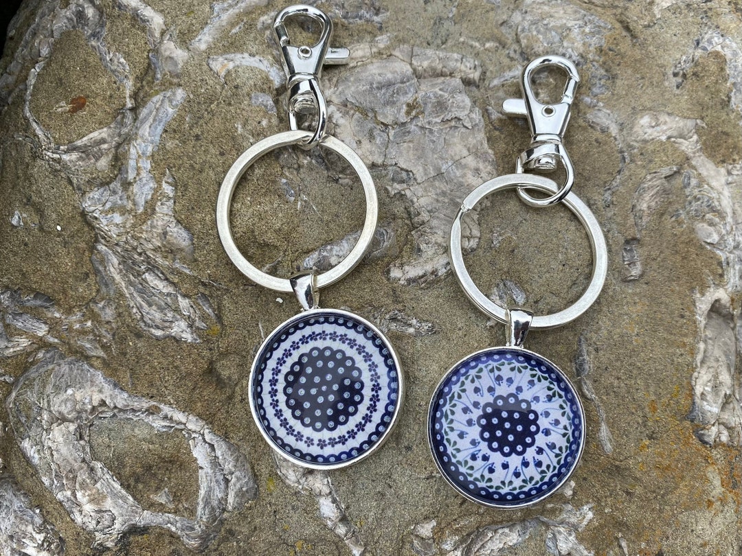Polish Pottery Pattern Key Ring: Silver Keychain Gift - Etsy