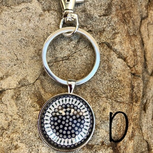 Polish Pottery Key Ring, Polish Pottery Gift, Key Chain Gift, Silver ...