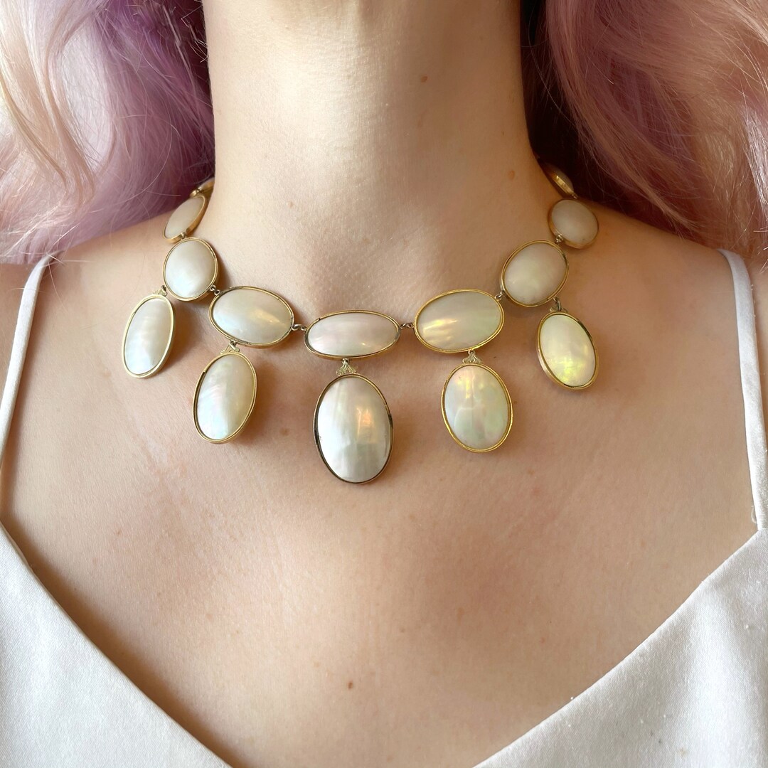 Georgian Coque De Perle Fringe Riviere Necklace - Etsy UK