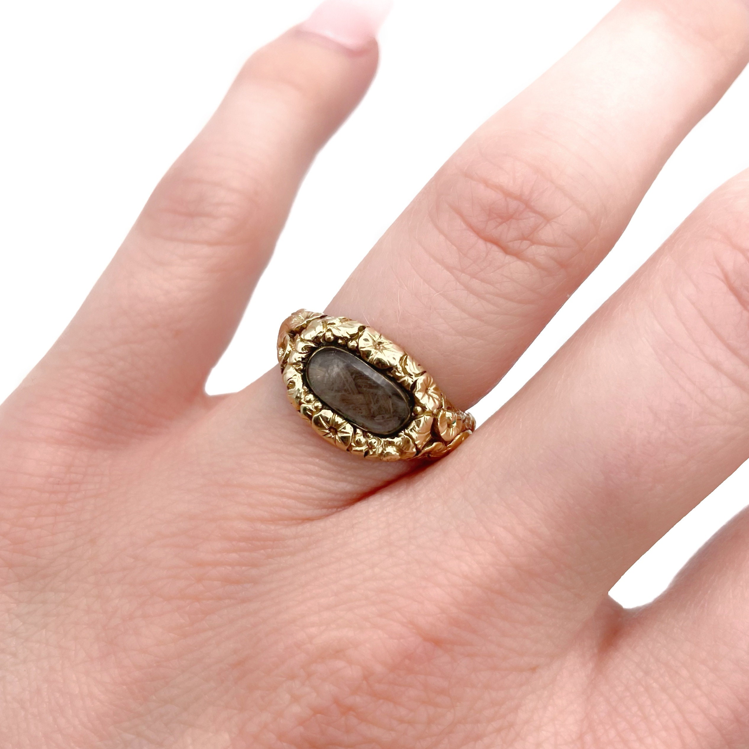 Georgian Carved Gold Mourning Ring - Etsy