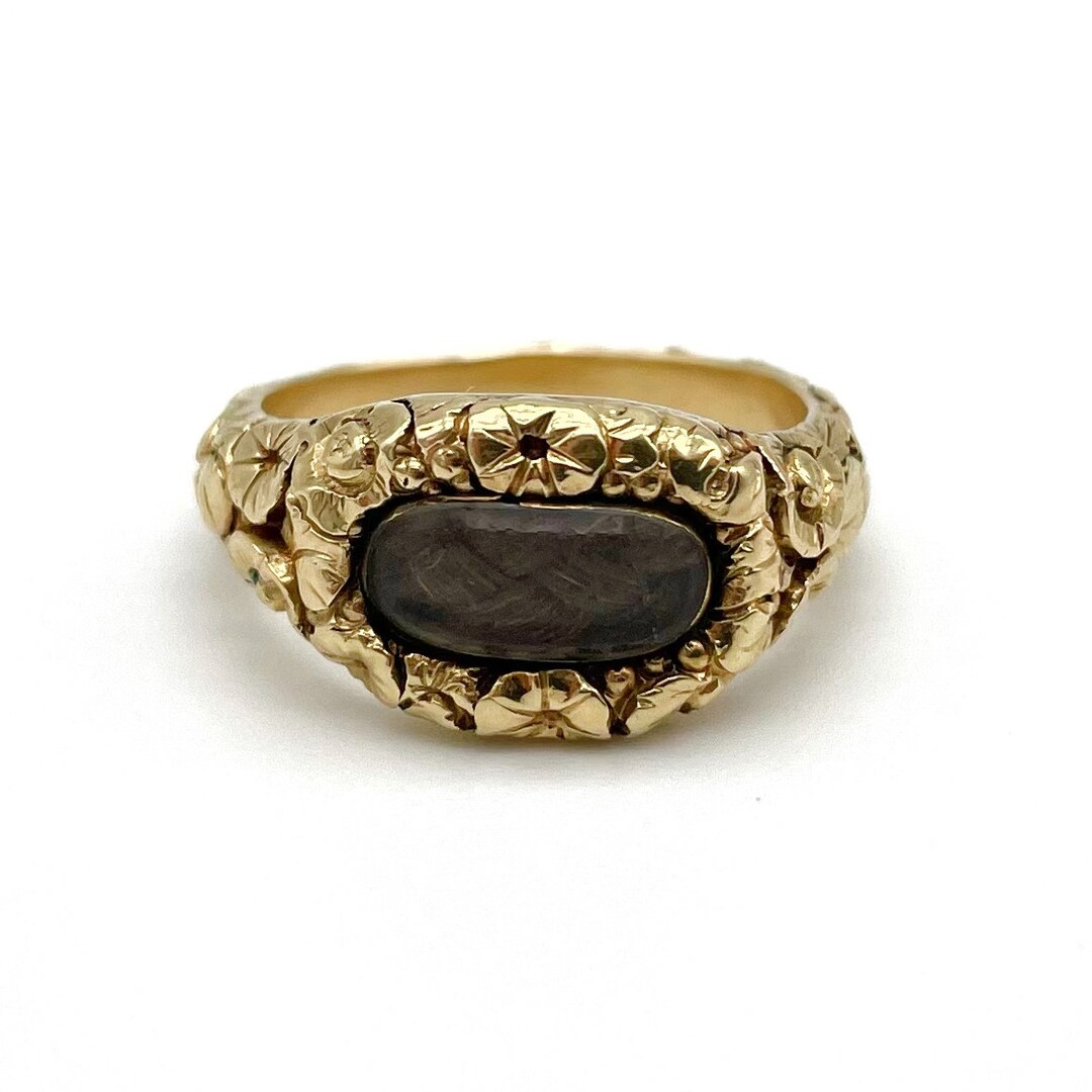 Georgian Carved Gold Mourning Ring - Etsy