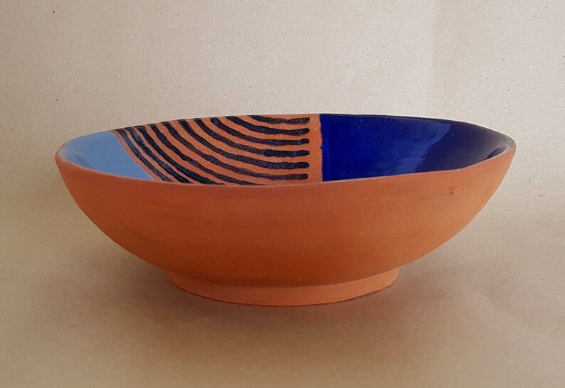 Blue and Camel Medium Size Bowl, Ramen/ Salad Serving Bowl, Special ...