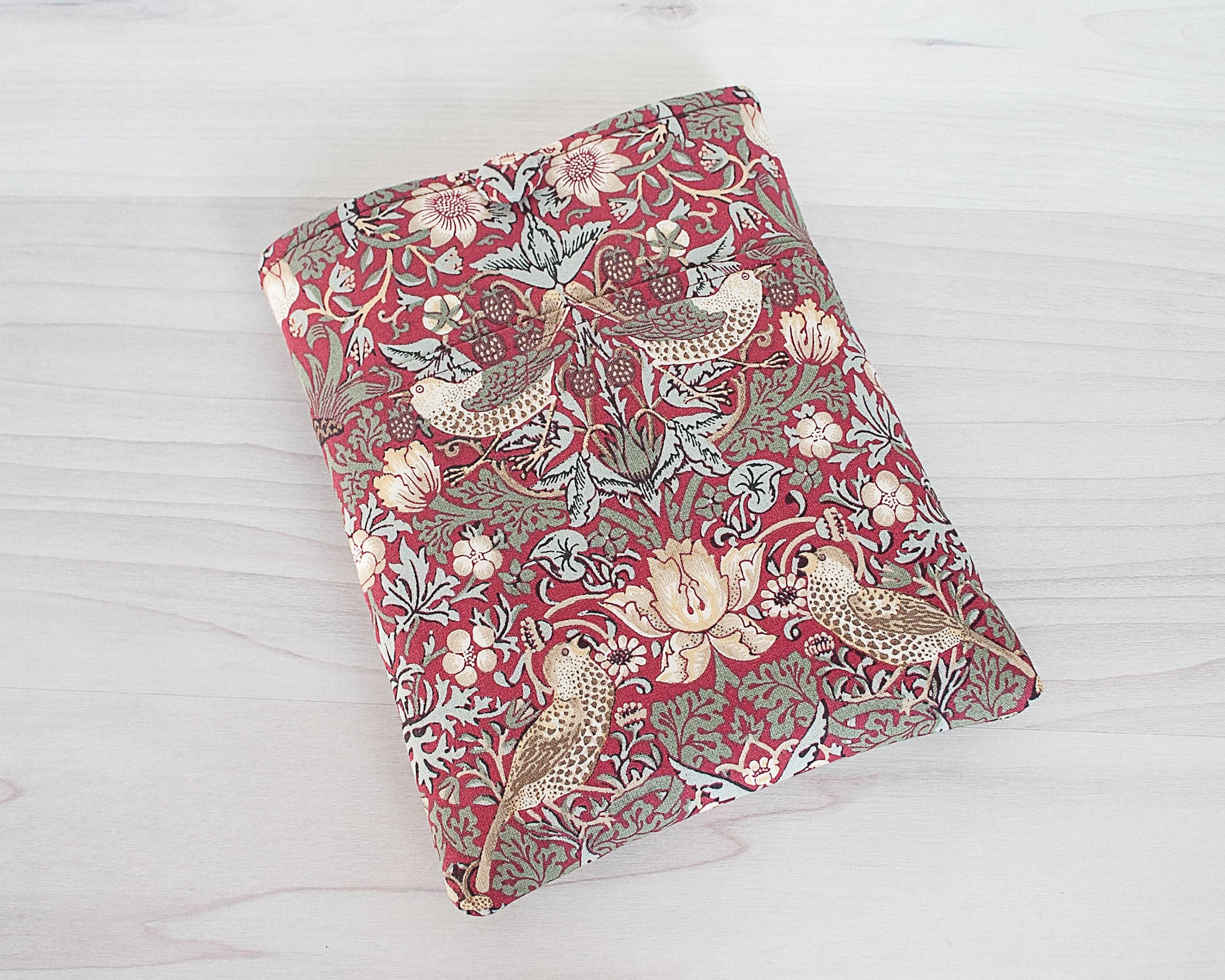 Red Strawberry Thief Book Sleeve With Closure and Front Pocket - Etsy