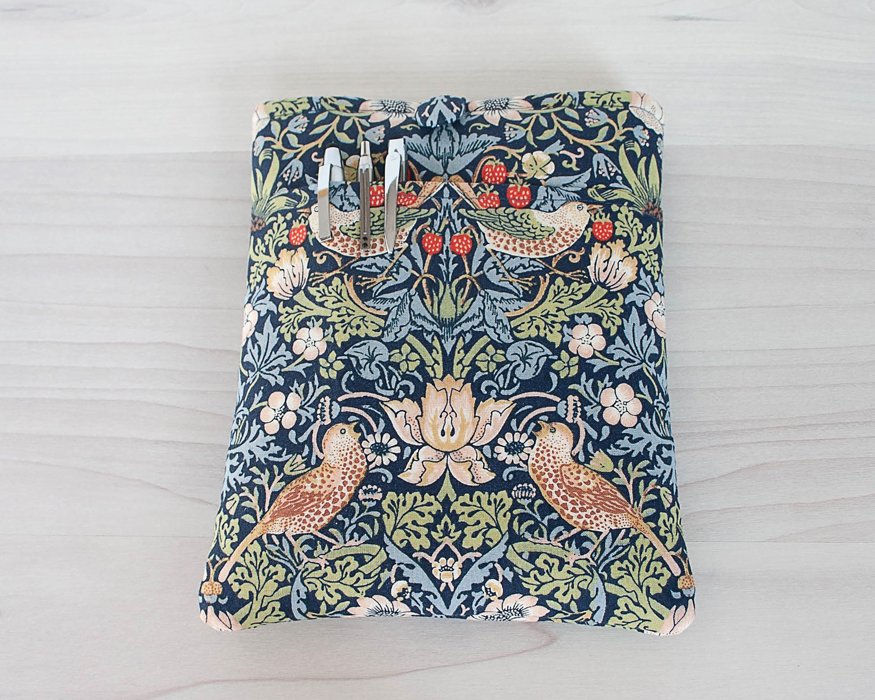 Blue Strawberry Thief Book Sleeve With Closure and Front - Etsy