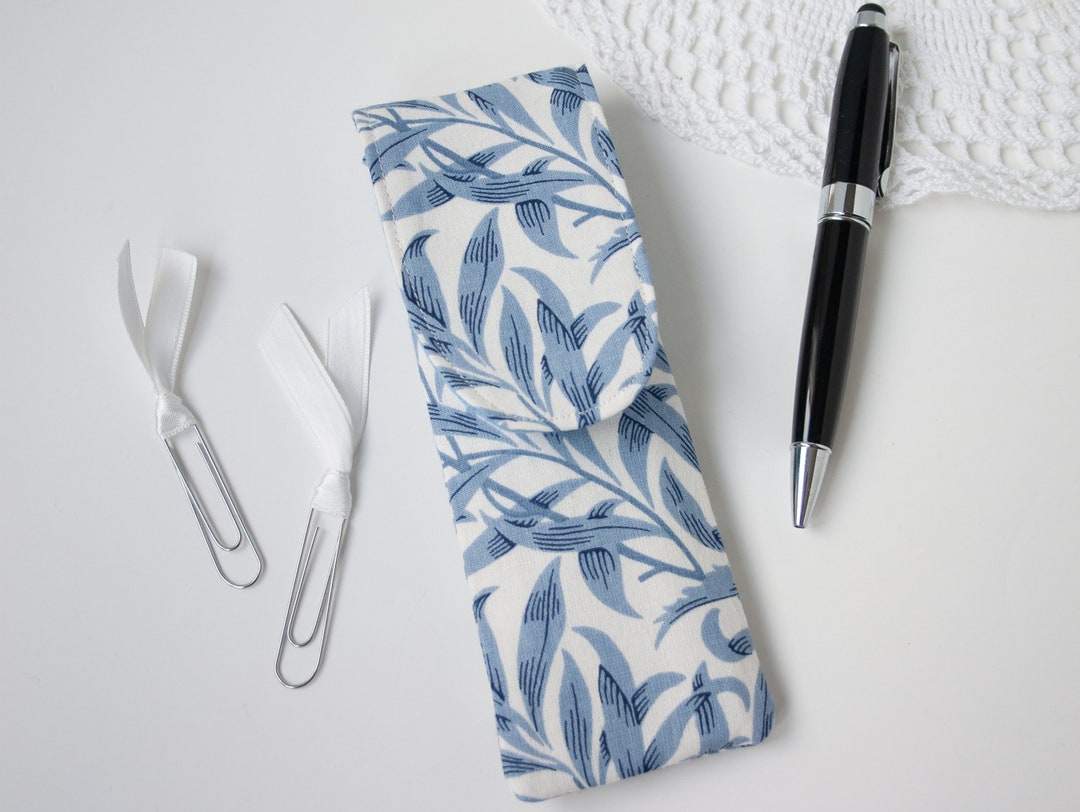 Blue Slim Pencil Case, Skinny Pen Holder Case, Reading Glasses Pouch ...