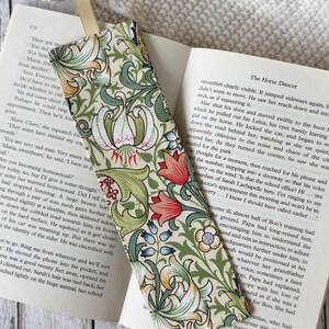 Fabric Bookmark, William Morris Golden Lily Fabric Bookmark, Handmade ...