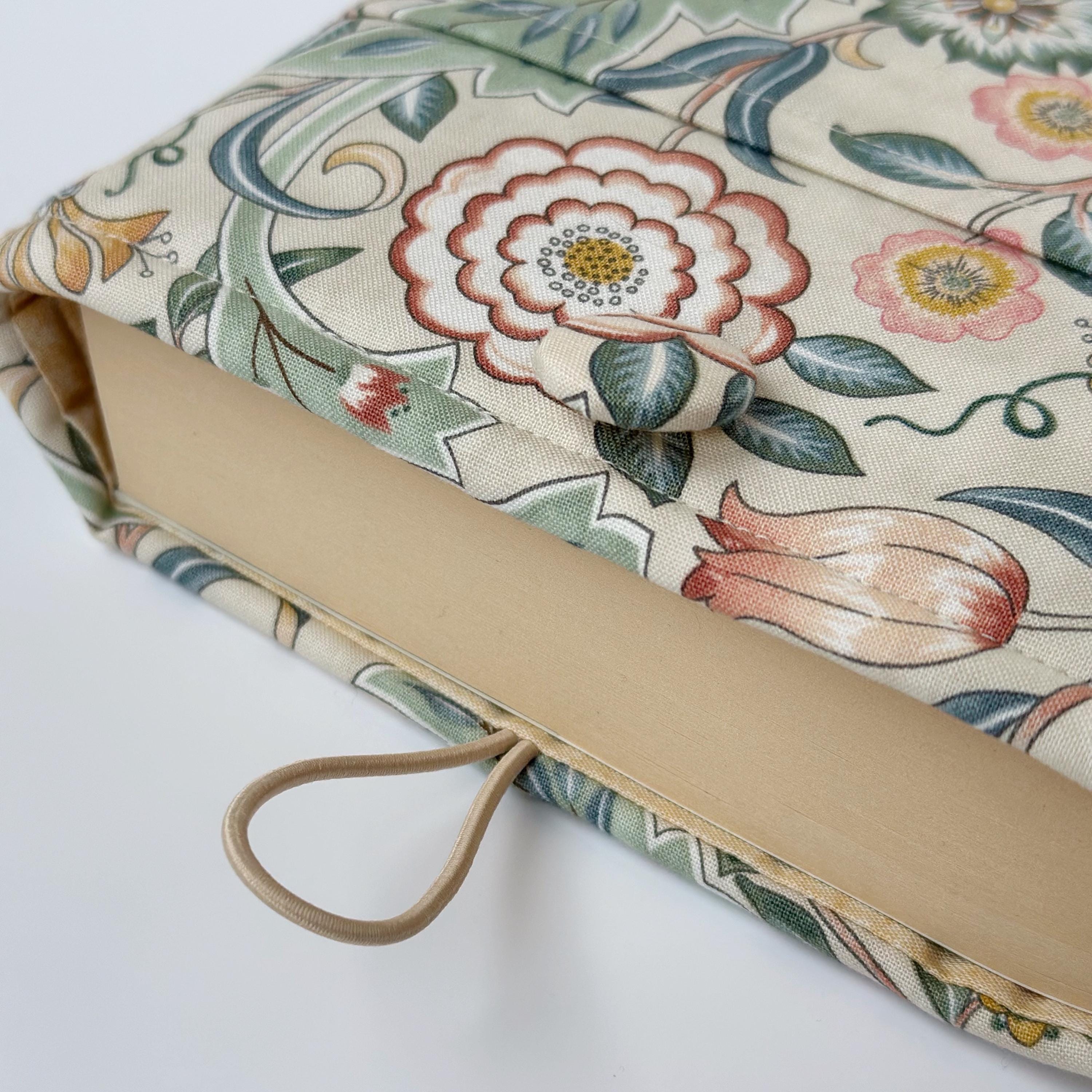 Book Sleeve With Closure and Front Pocket, Padded Book Pouch, Fabric ...