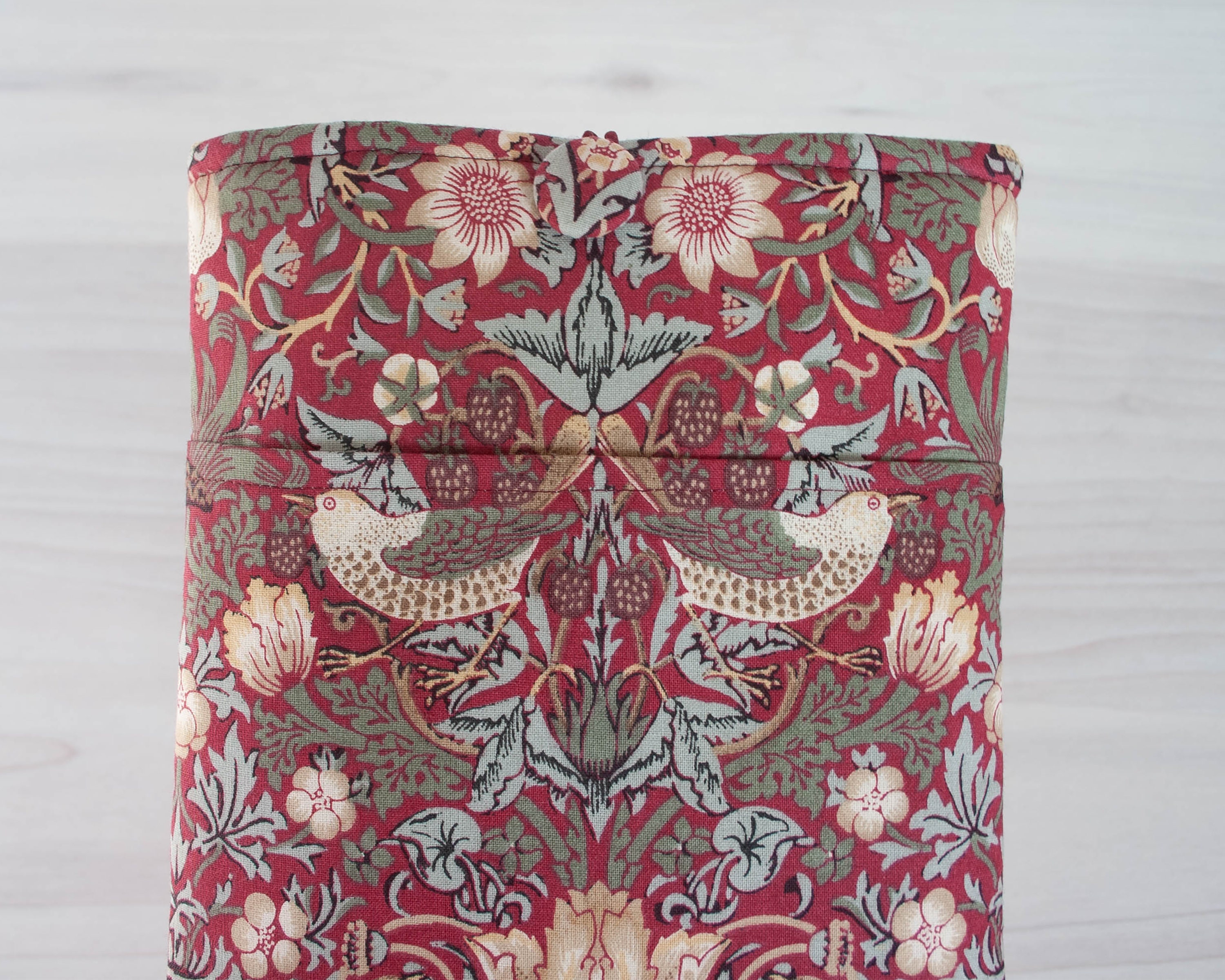 Red Strawberry Thief Book Sleeve With Closure and Front Pocket - Etsy