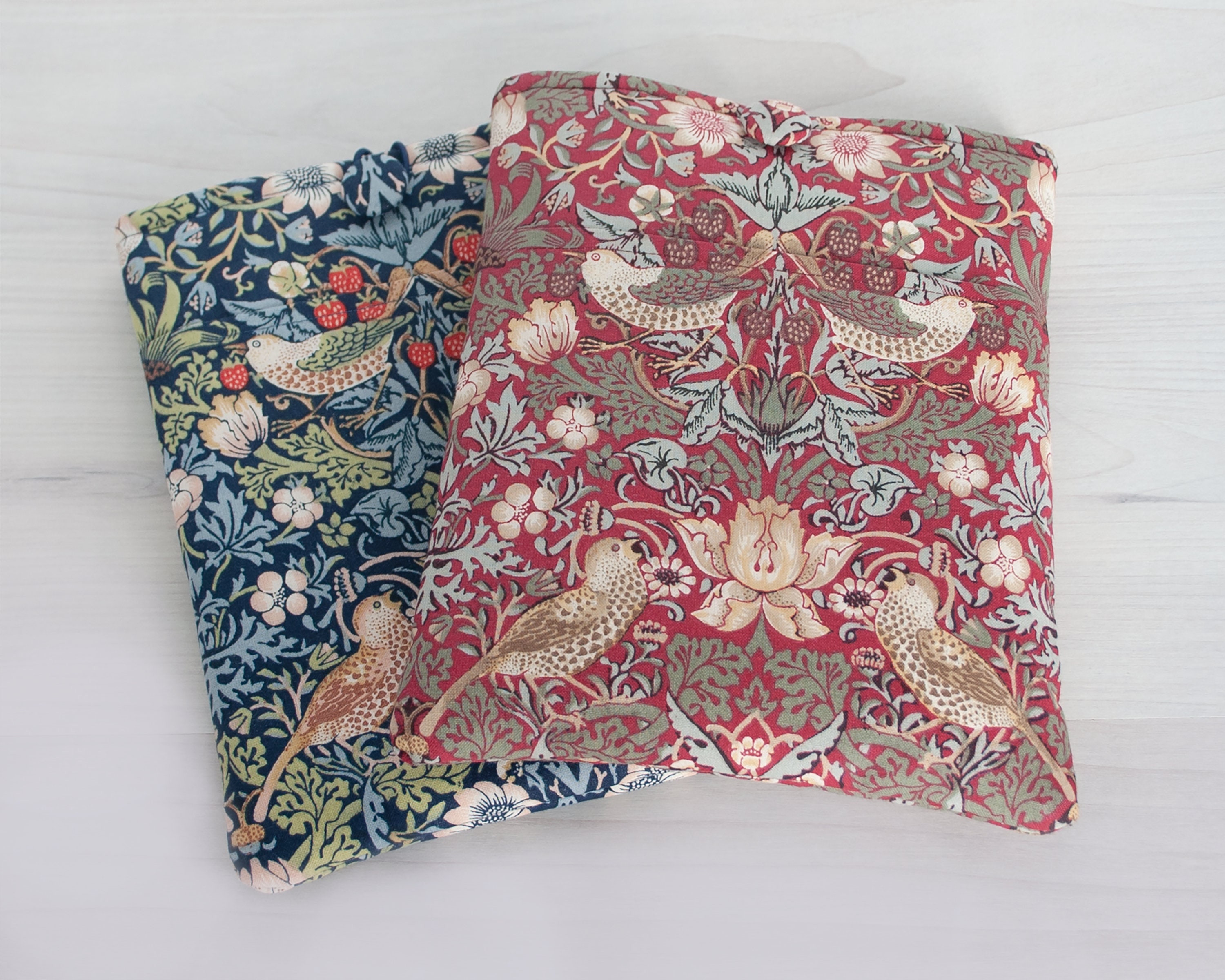 Red Strawberry Thief Book Sleeve With Closure and Front Pocket | Etsy