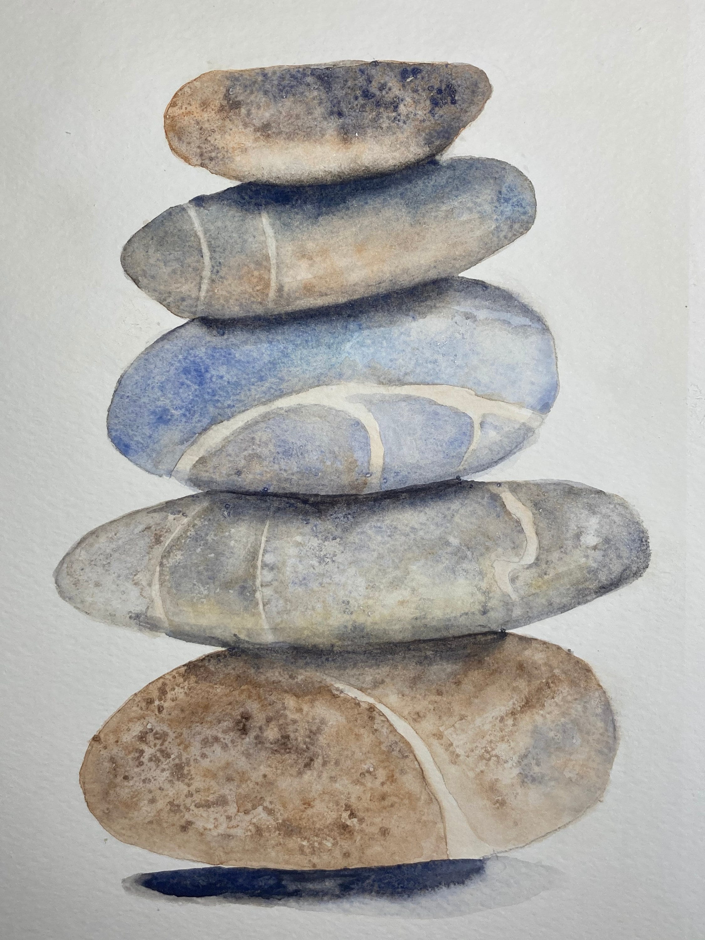 Art & Collectibles Watercolor Painting Stacked Stones Original ...