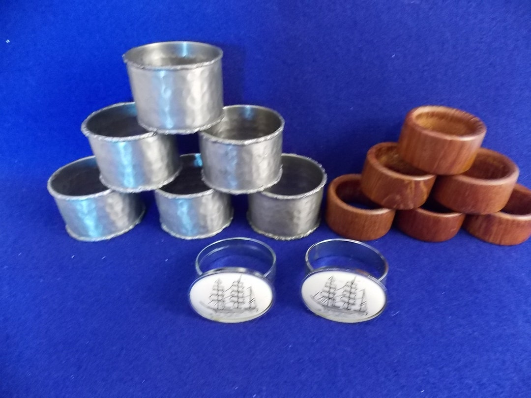 Collection Of Napkin Rings 6 Hammered Pewter 6 Walnut And 2 Etsy collection-of-napkin-rings-6-hammered-pewter-6-walnut-and-2-etsy