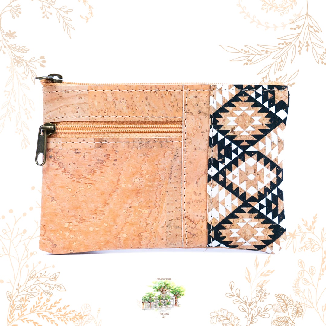 Natural Cork Bark Coin Purse. Graphic Patterns. Vegan-friendly ...