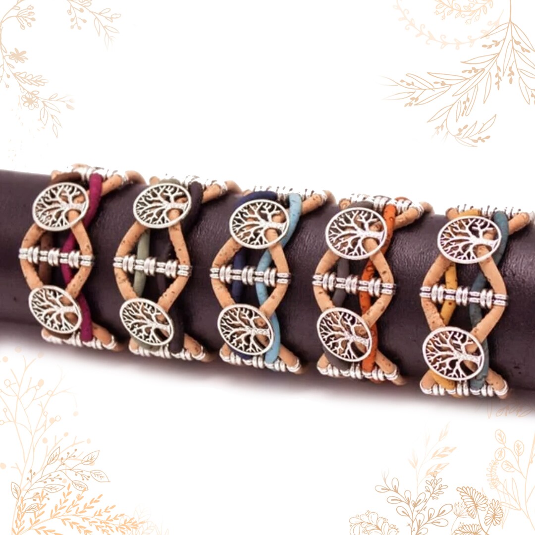 Cork Tree of Life Bracelet. Eco-friendly Craftsmanship. YOKCORK Shop - Etsy